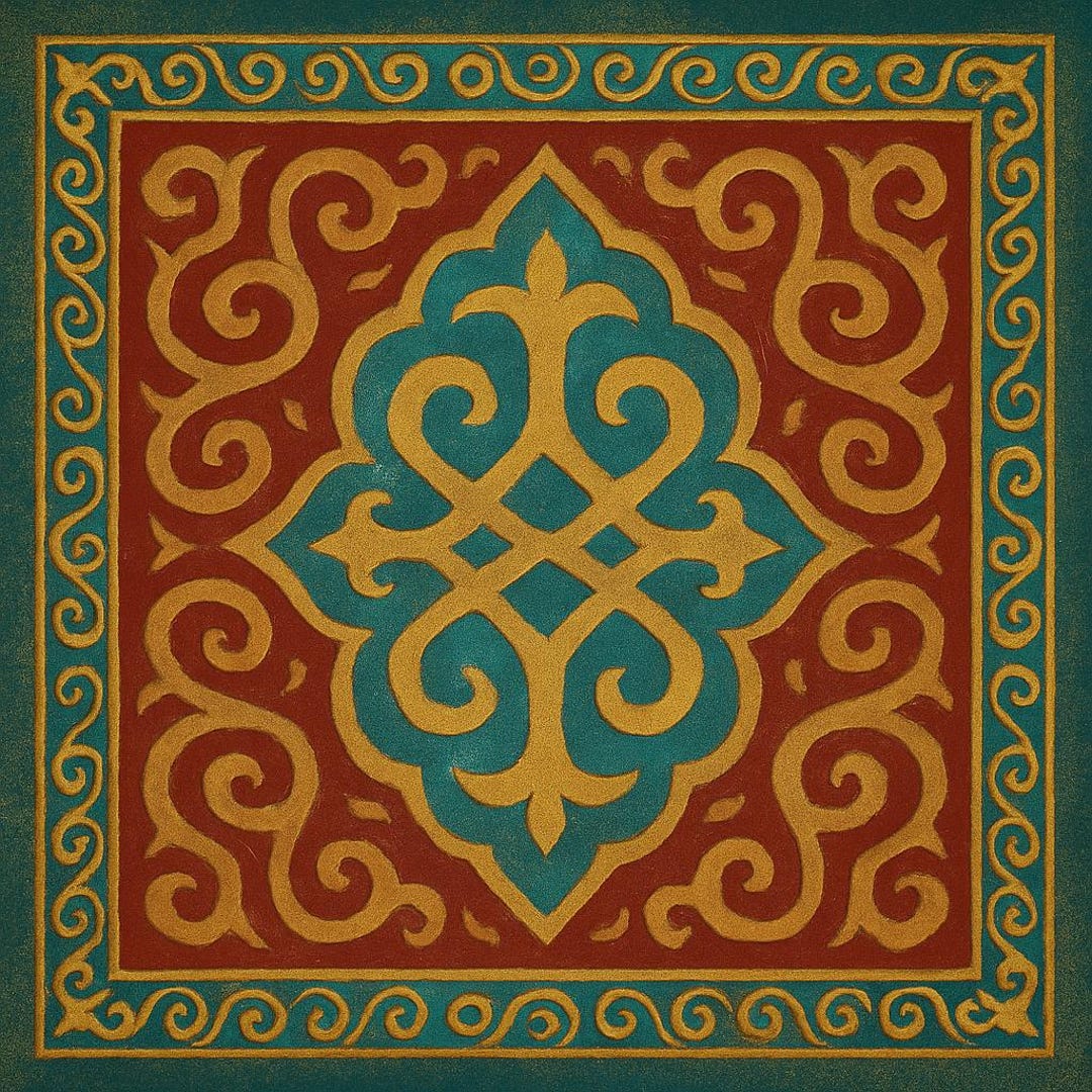 Kazakh Ornamental Pattern – Digital Wall Art - Etsy