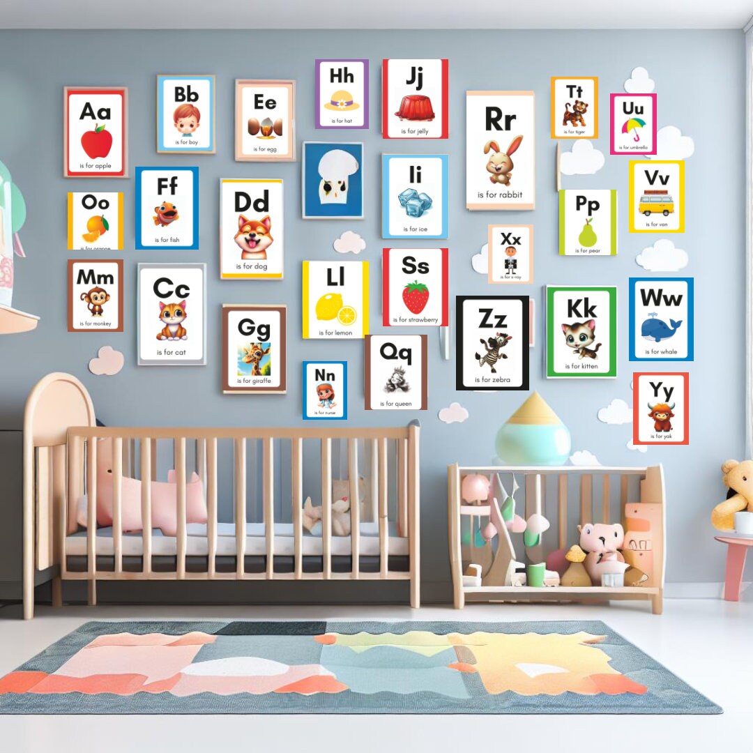 Set of 26 Educational Alphabet Posters Montessori Classroom - Etsy
