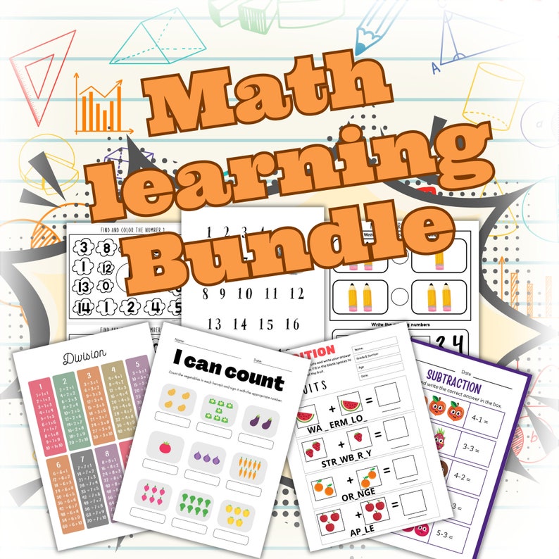 Preschool Math Bundle Beginning Counting Learning Kindergarten ...