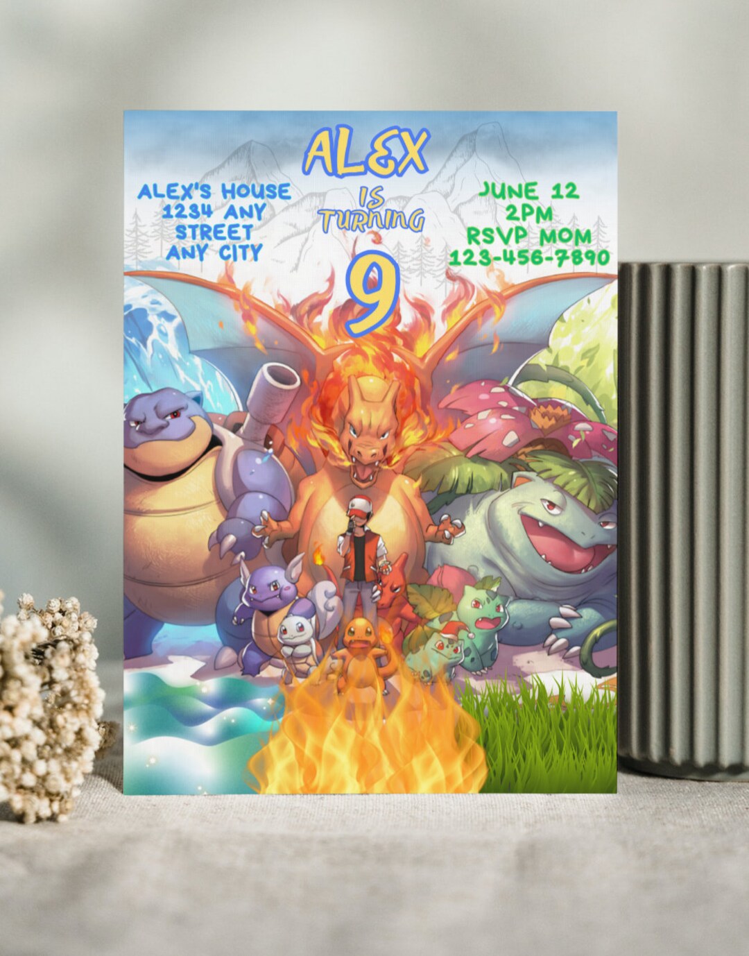 Pokemon Birthday Invitation | Pokemon Card Birthday Party Invite ...