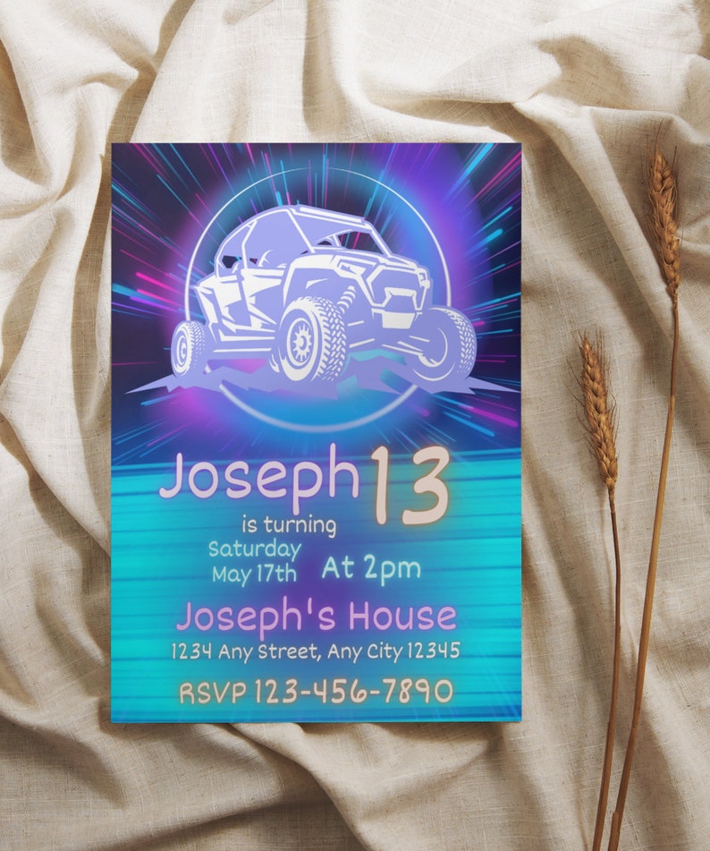 ATV Buggy Birthday Invitation: Off-road Adventure Party (digital ...