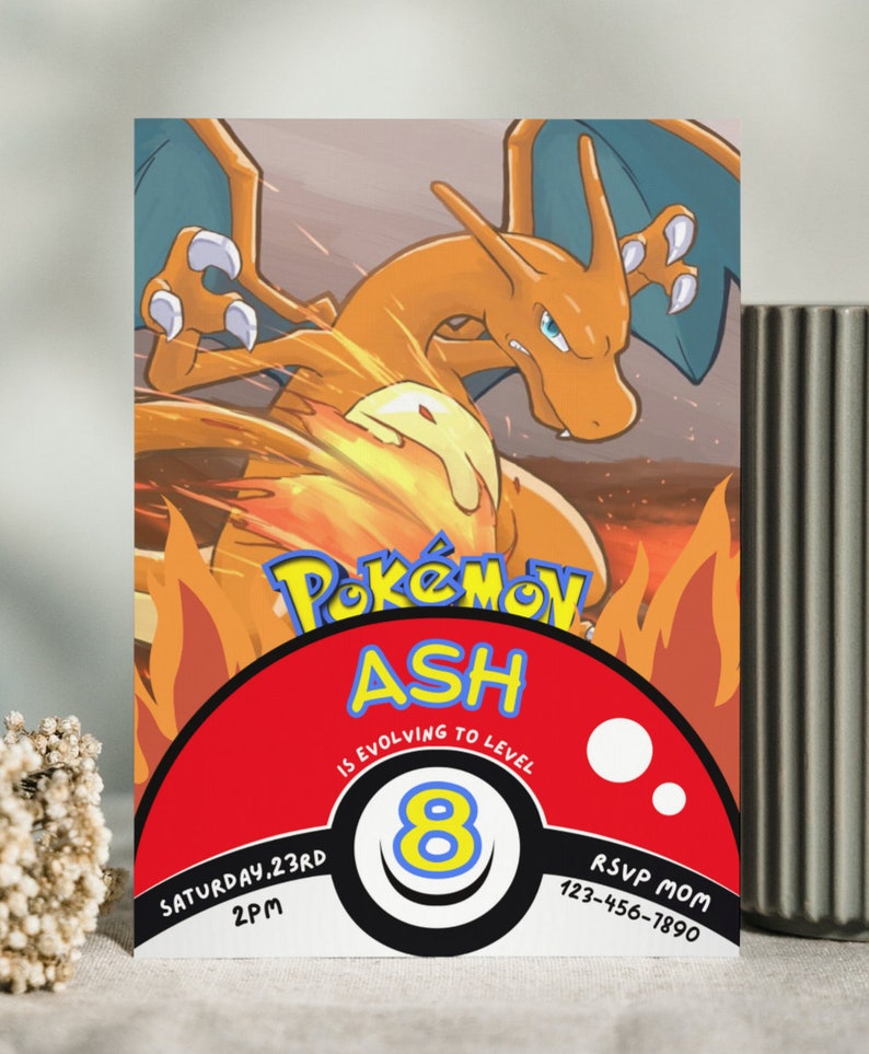 Pokemon Birthday Invitation Pokemon Card Birthday Party Invite Editable ...