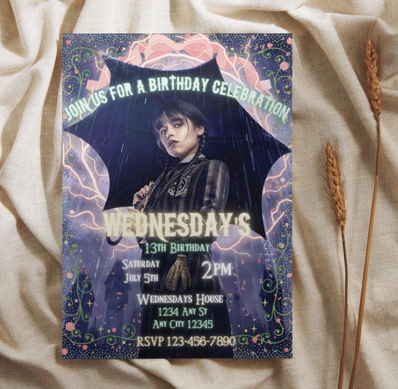Wednesday Addams Birthday Invitation | Wednesday Invite | Wednesday ...