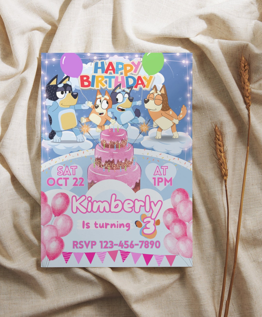 Bluey Birthday Invitation | Bingo Invite | Printable Bluey Invite ...