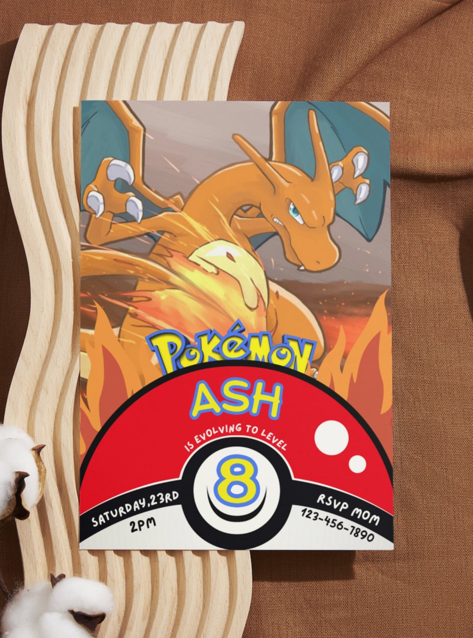 Pokemon Birthday Invitation Pokemon Card Birthday Party Invite Editable ...