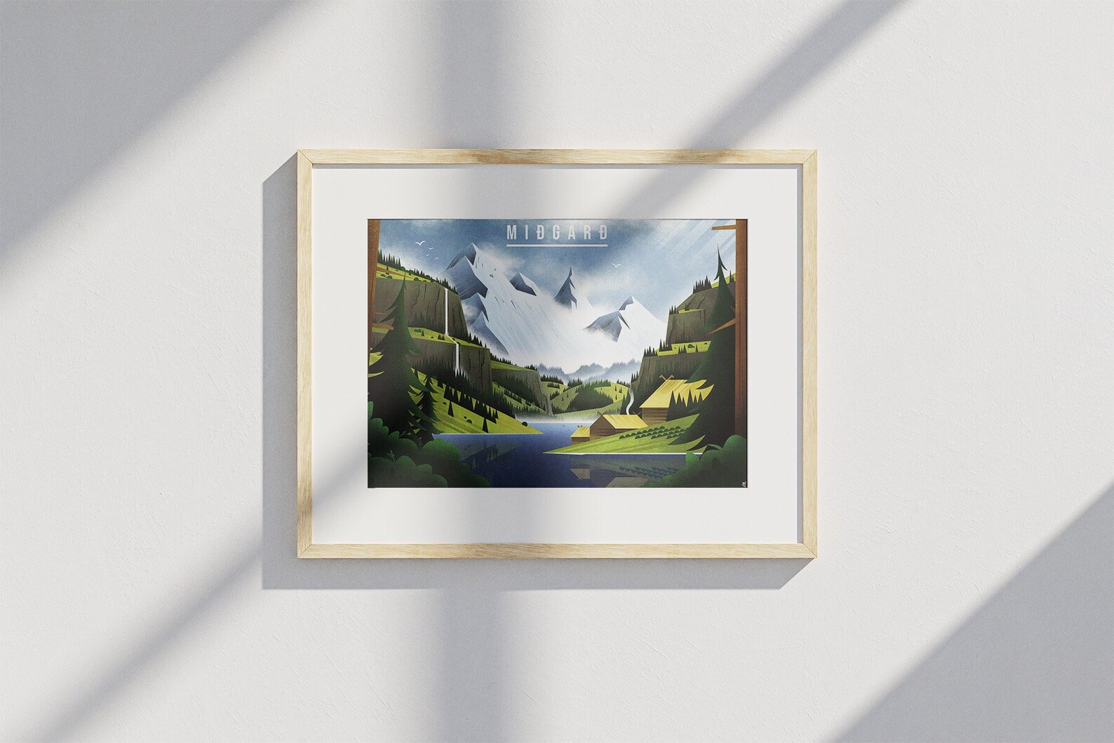 Midgard, Norse Mythology Poster Vintage Style Viking Poster, Middle ...