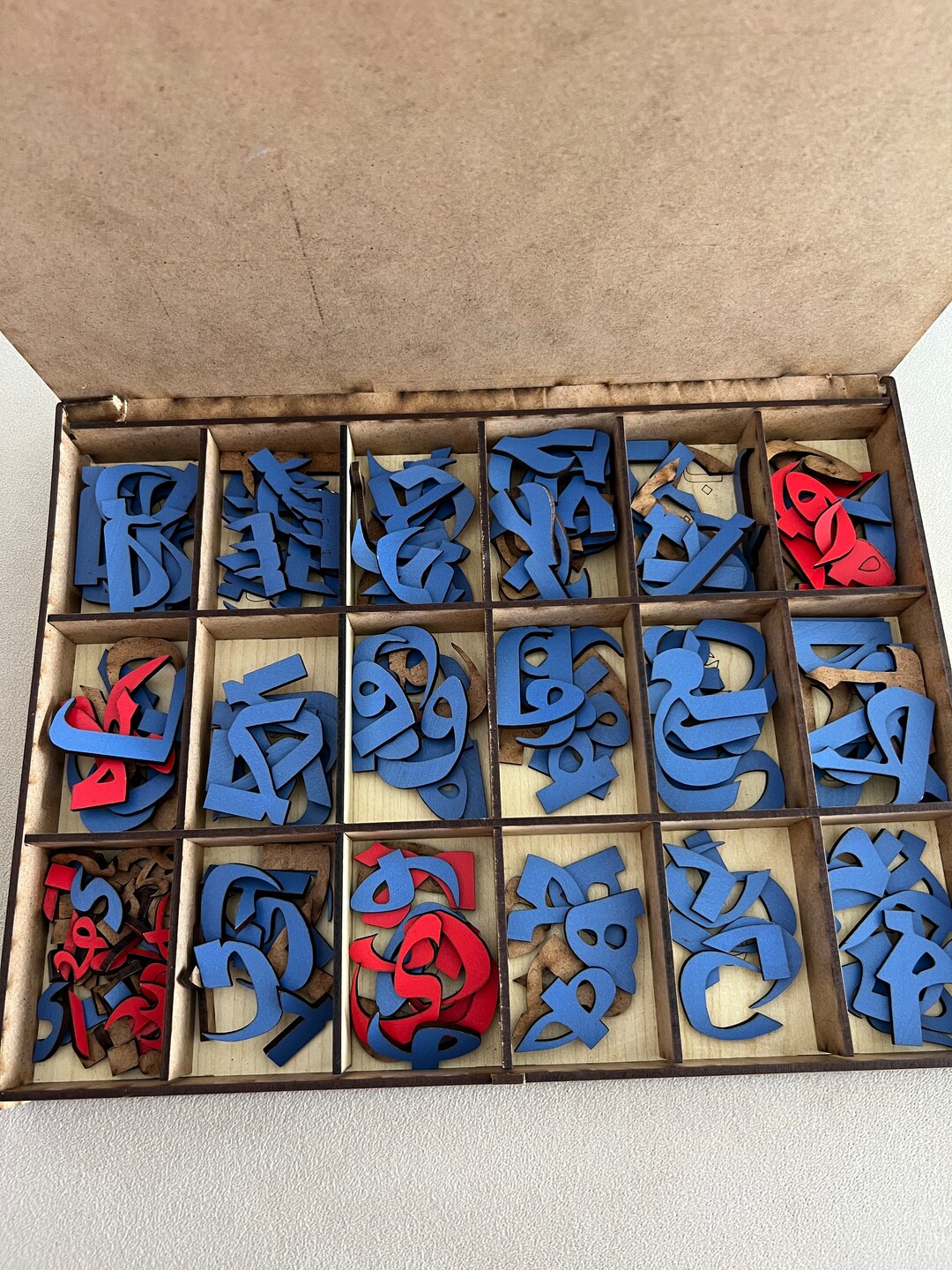 Wooden Box Alphabet Letters Montessori Arabic Arabic Wooden Letters - Etsy