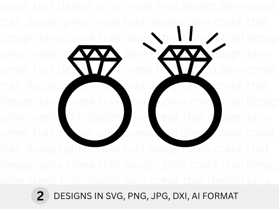 Diamond Ring Svg/ring Cut File for Cricut/ring Laser File/wedding ...