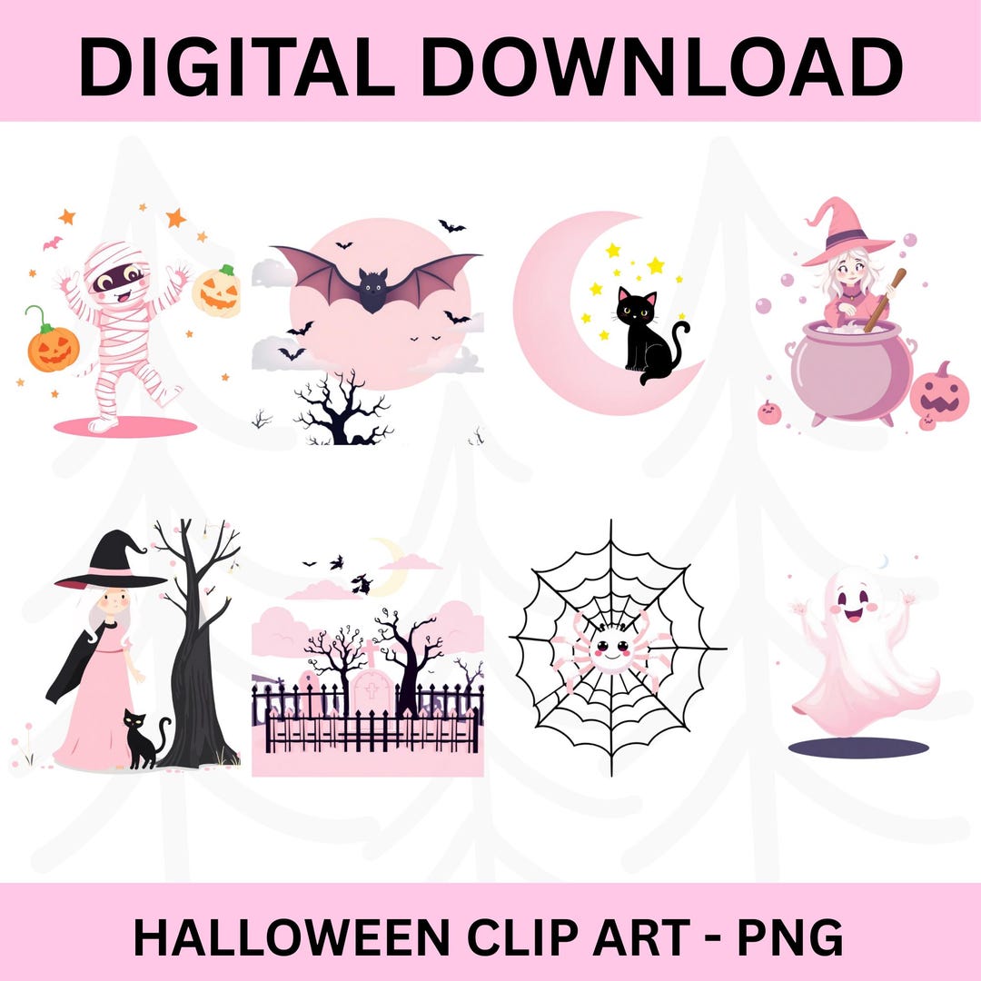 Pastel Halloween Clip Art Bundle | Halloween Graphics PNG for Crafts ...