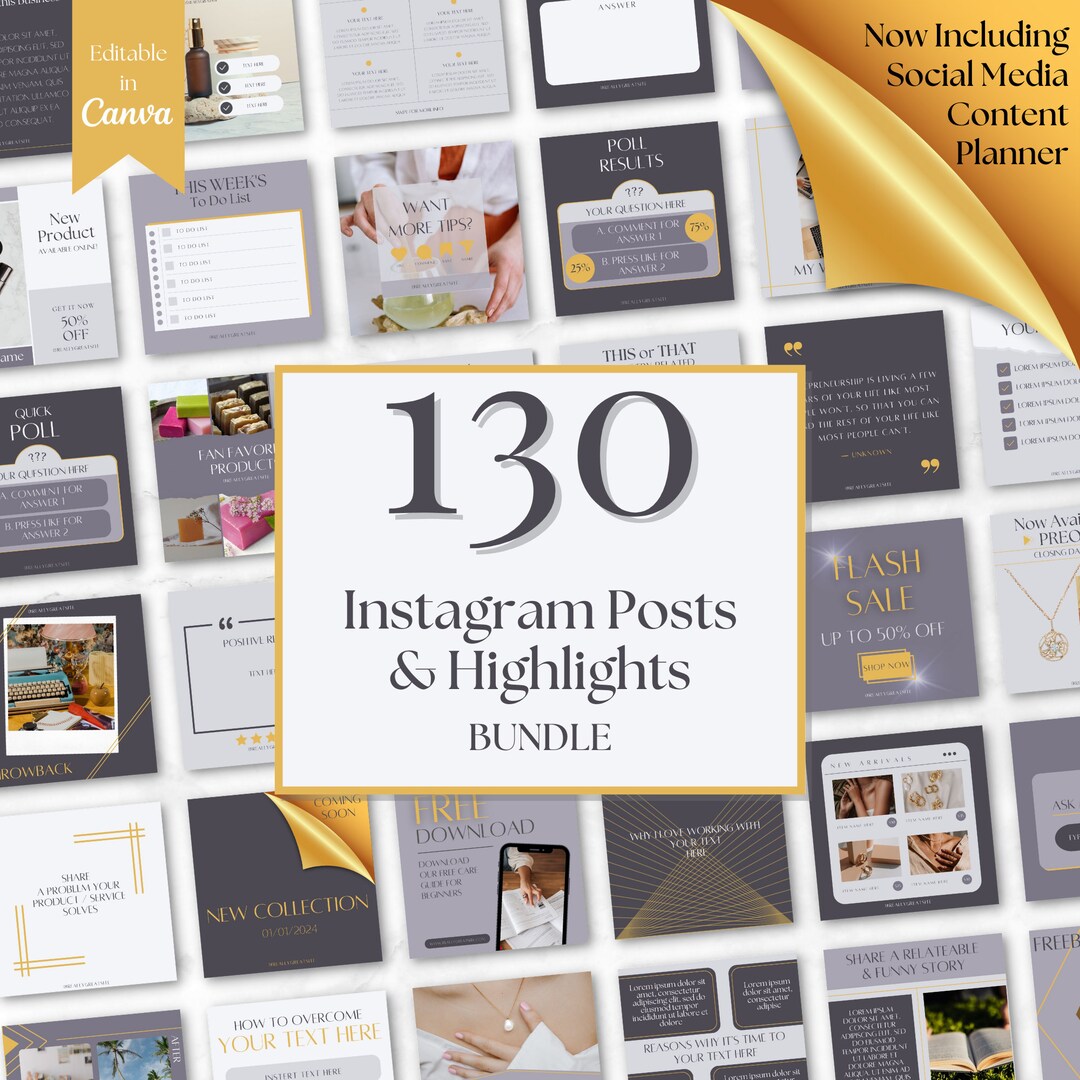 100 Neutral Grey Instagram Templates Business Instagram - Etsy