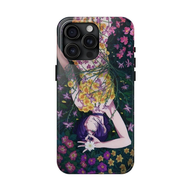 Reze Arc Flowers Phone Case, Chainsaw Man Japan Anime Cover Suitable ...