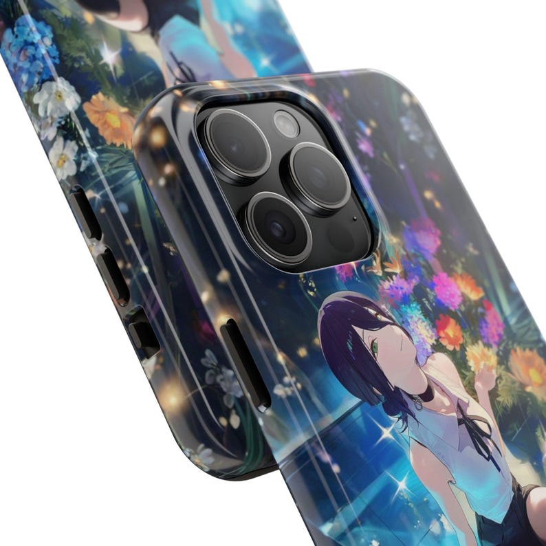 Reze Arc Flowers Phone Case, Chainsaw Man Japan Anime Cover Suitable ...