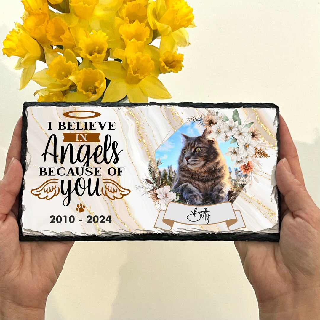 Cat Memorial Stone, Pet Loss Slate, Cat Memorial Gifts, Custom Pet ...