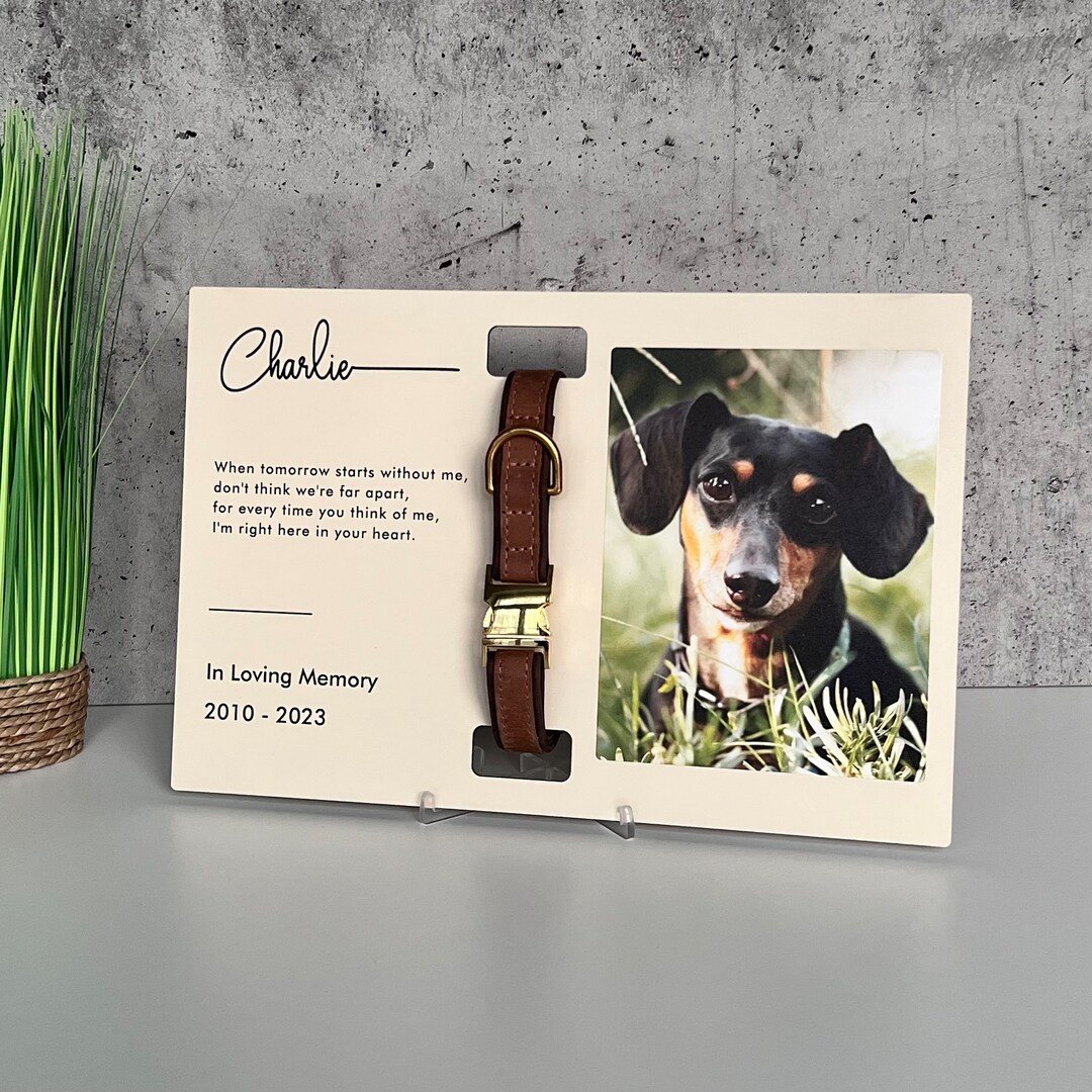 Personalized Pet Memorial Photo Print With Collar Holder - Etsy