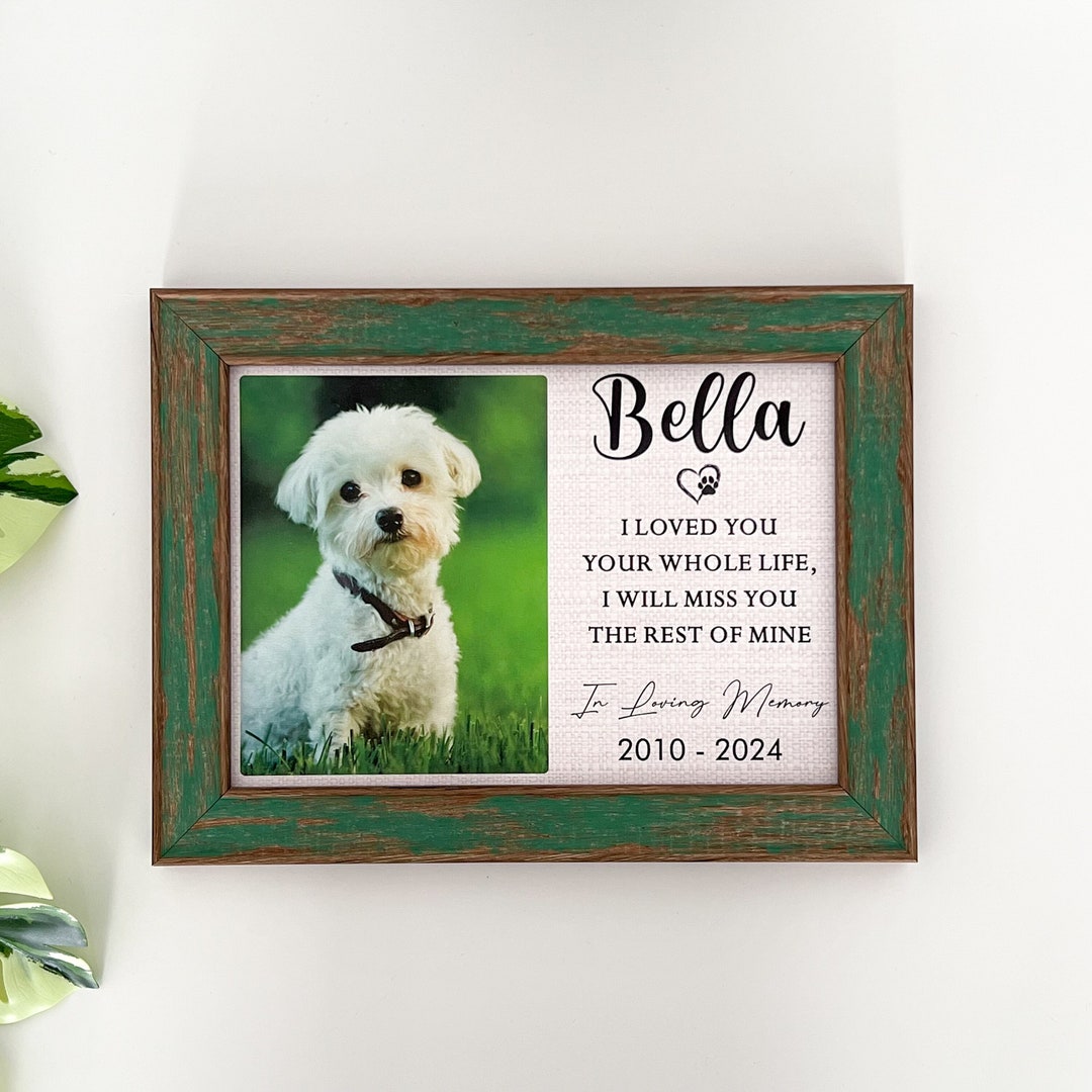 Personalized Dog Frame, Pet Name Photo Frame, Dog Memorial Gift, Custom ...