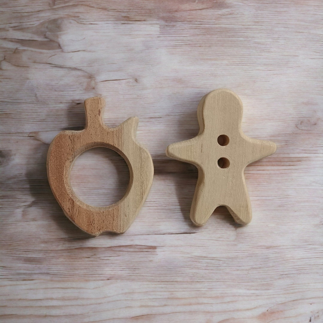 Pack of 2 Neem Wooden Teethers for Babies of Age 0 to 3 Years | Apple ...