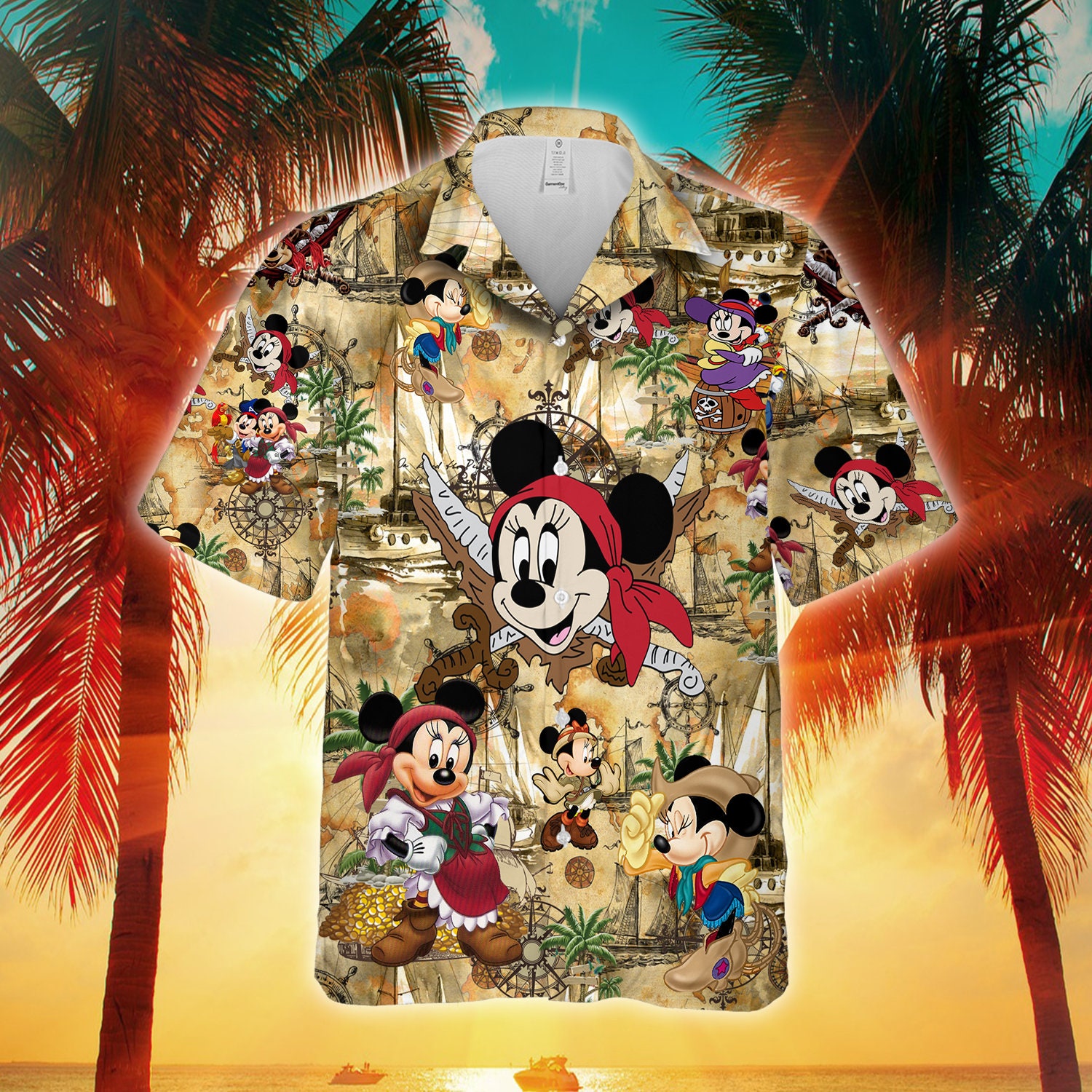 Minnie Mouse Pirate Hawaiian Shirt, Mickey Mouse Hawaiian Shirt sold by ...
