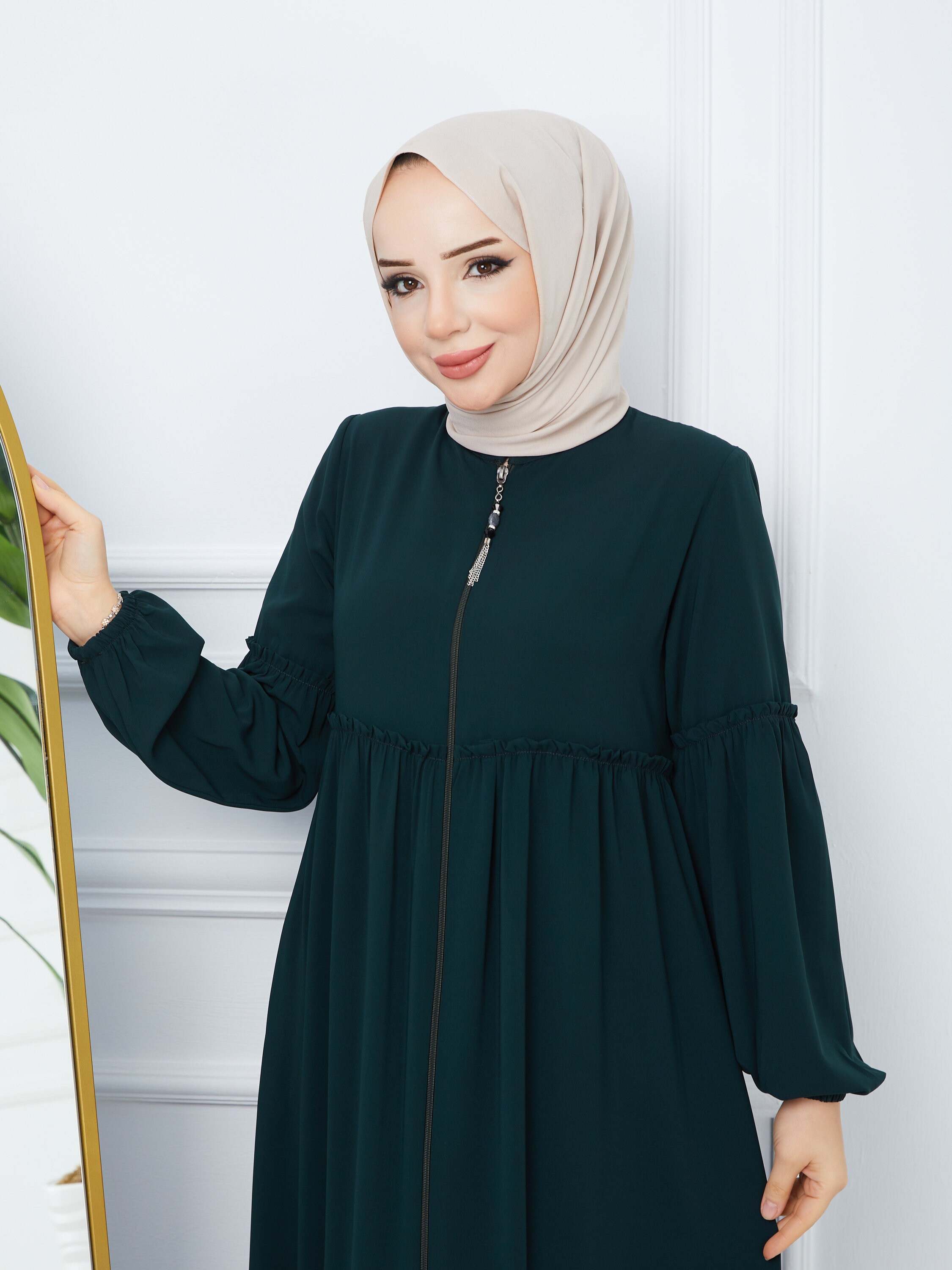 Müslüman Kadın Abaya/tesettür/İslami Elbise/İslami Giyim/Ön Fermuarlı ...