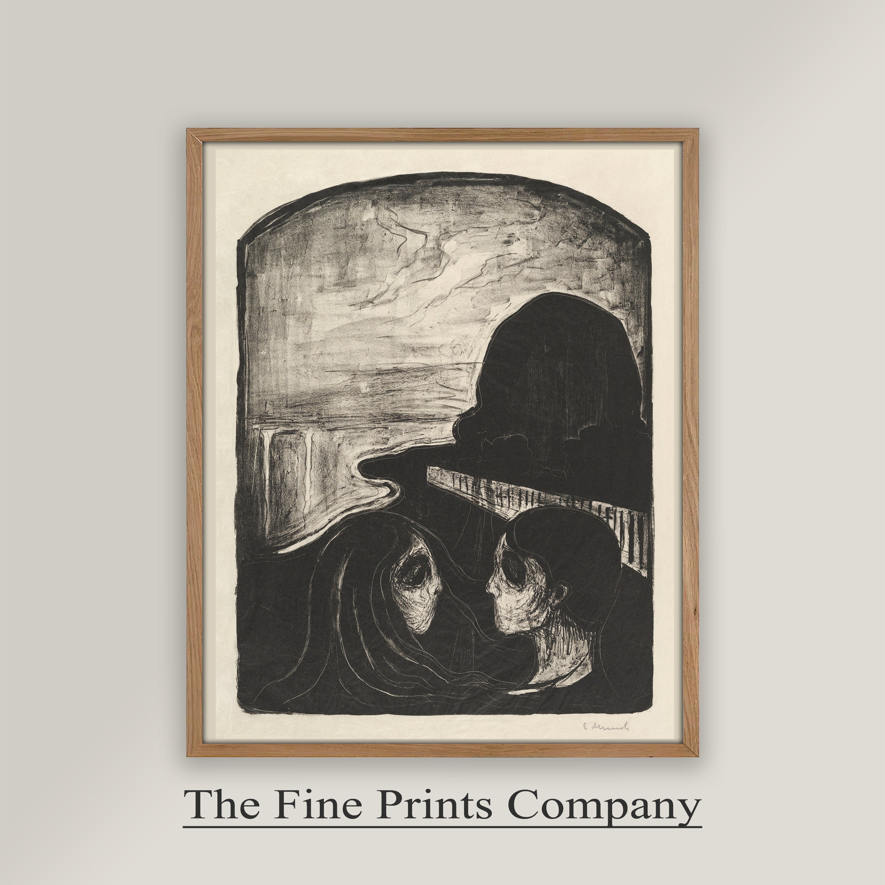 Moody Edvard Munch Prints, Set of 3, Printable Wall Art, Black and ...