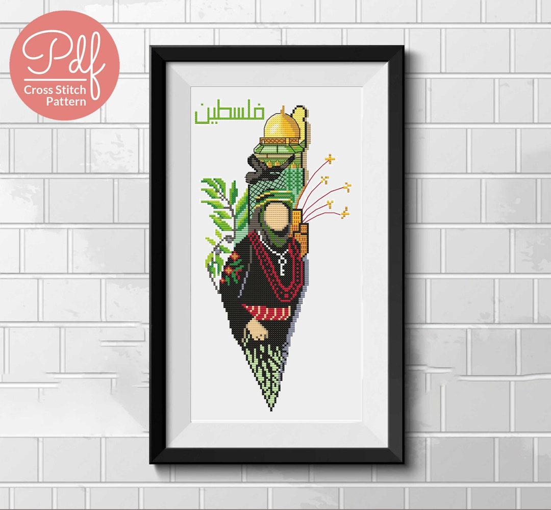 Palestine Map Tatreez Pattern Wall Decor,instant Download Home Decor ...