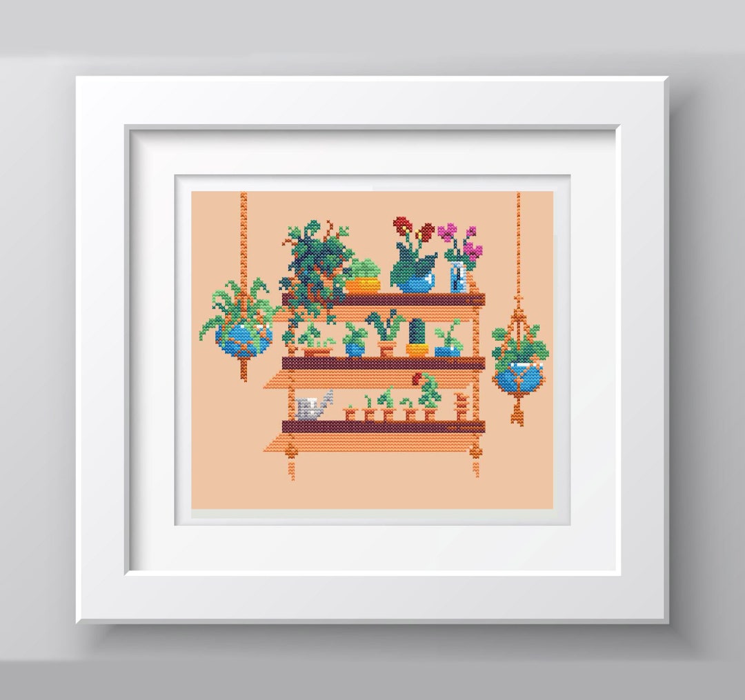 Botany Lovers Cross Stitch Pattern Plants 02 Modern Style Landscape ...