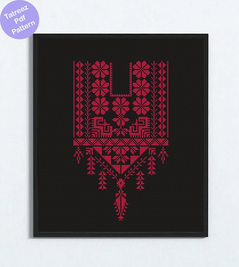 Thobe Mini Tatreez Pattern ,palestinians Tatreez,counted Cross Stitch ...