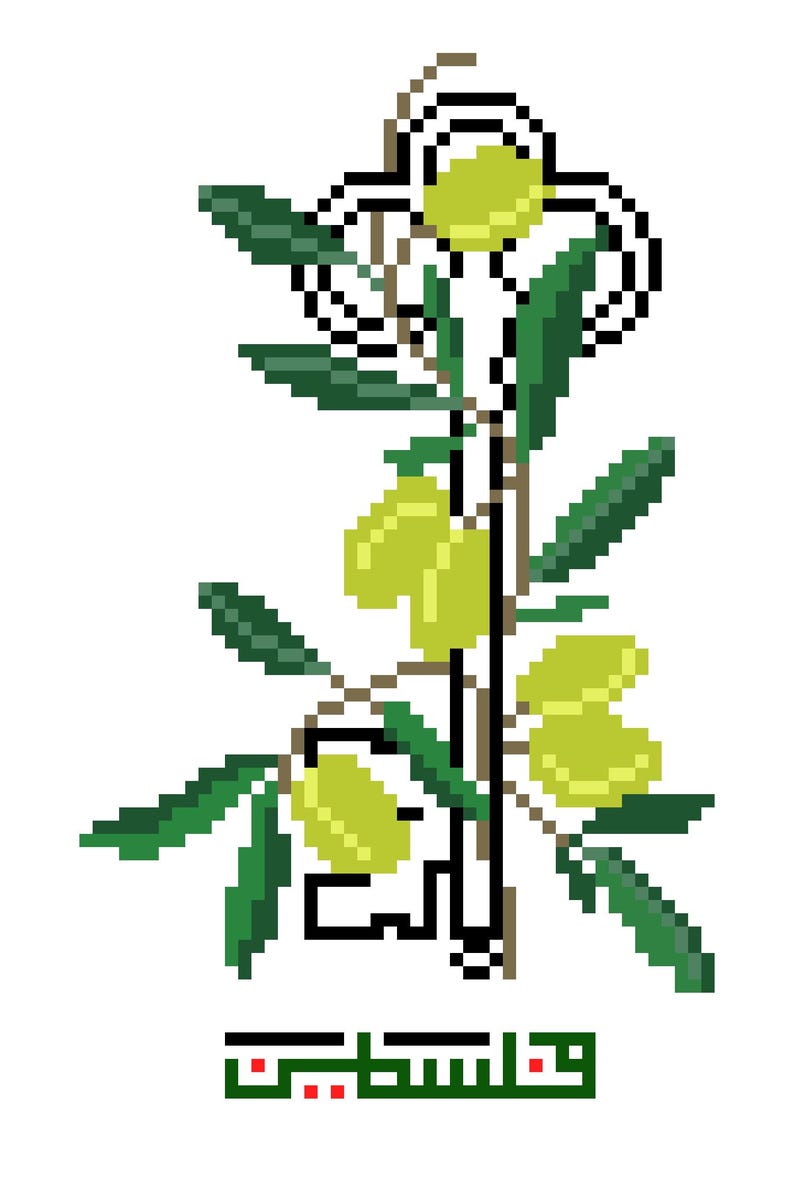 Key of Palestine,mini Olive Brance, Tatreez Pattern Pdf Pattern for ...