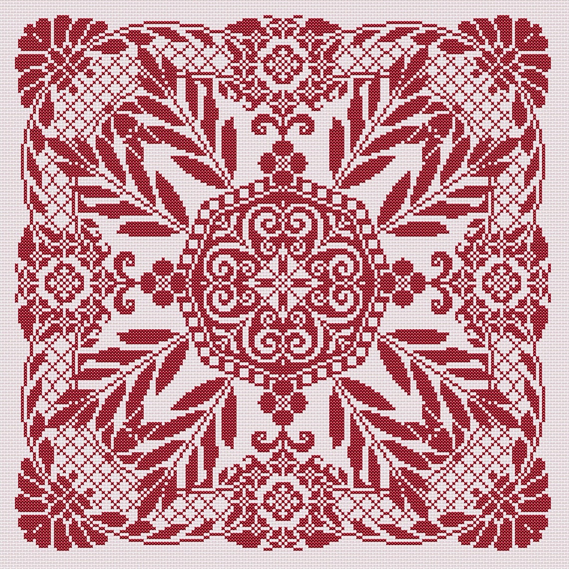 Flower Sampler Modern,cross Stitch Pattern Pdf,monochromatic Counted ...