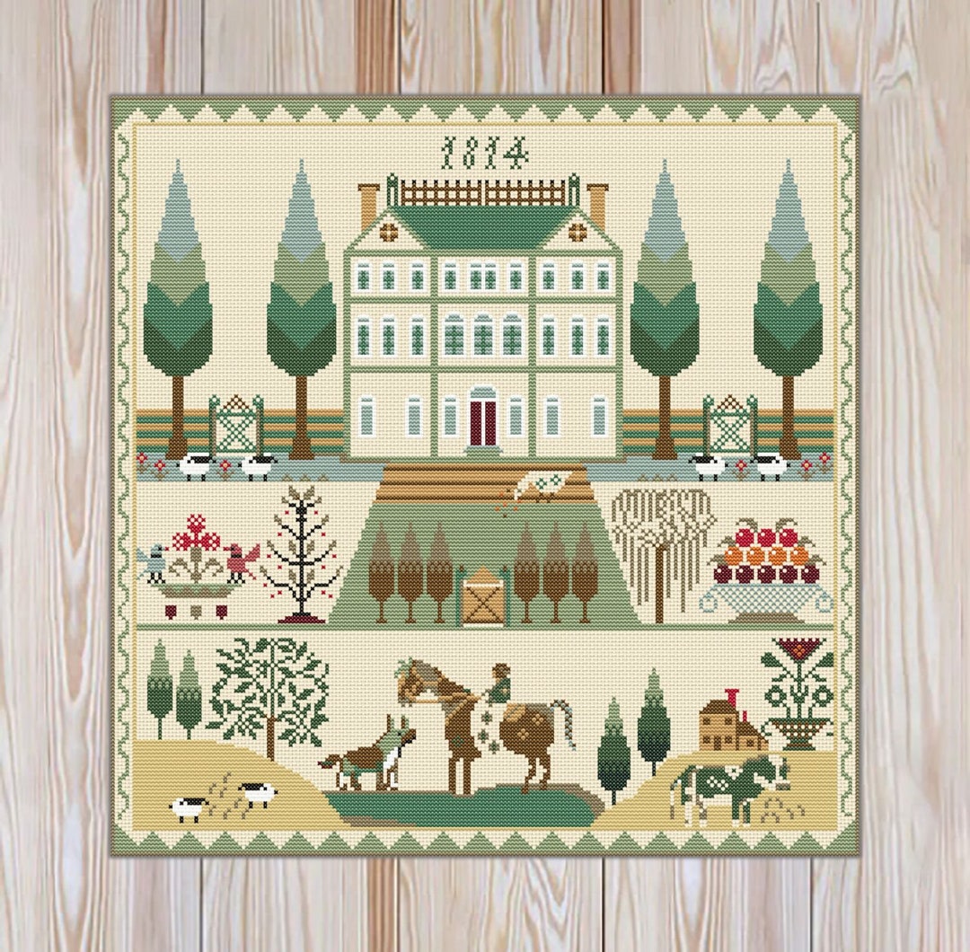 Cross Stitch Sampler Antique Old Sampler and Primitives Sampler Cross ...