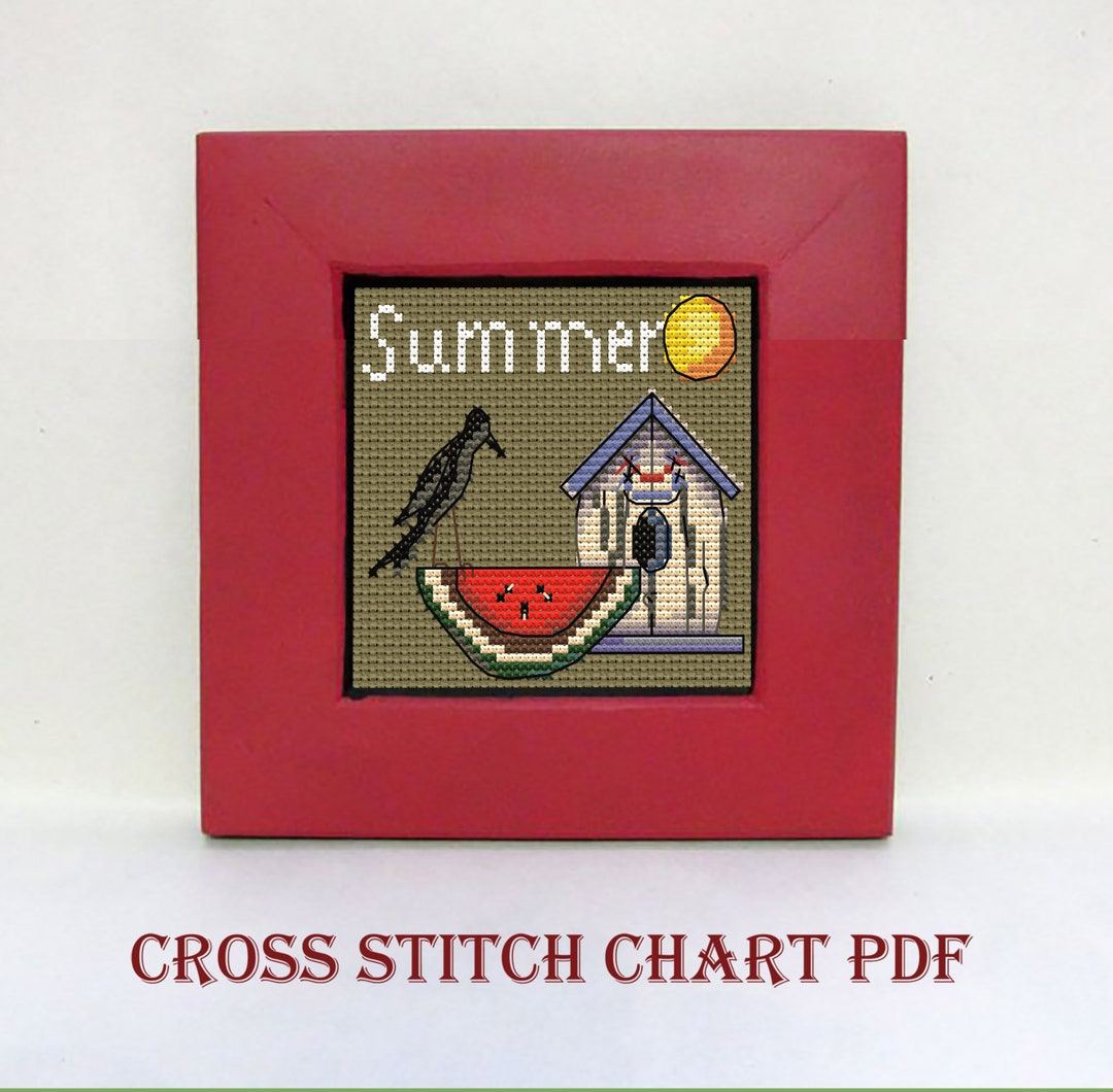 Summer Sampler Cross Stitch Pattern Primitive Sampler Cross Sititch ...