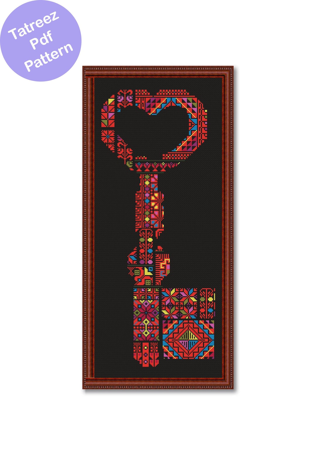 Key of Palestine Tatreez Pattern Pdf Pattern for Embroidery Cross ...