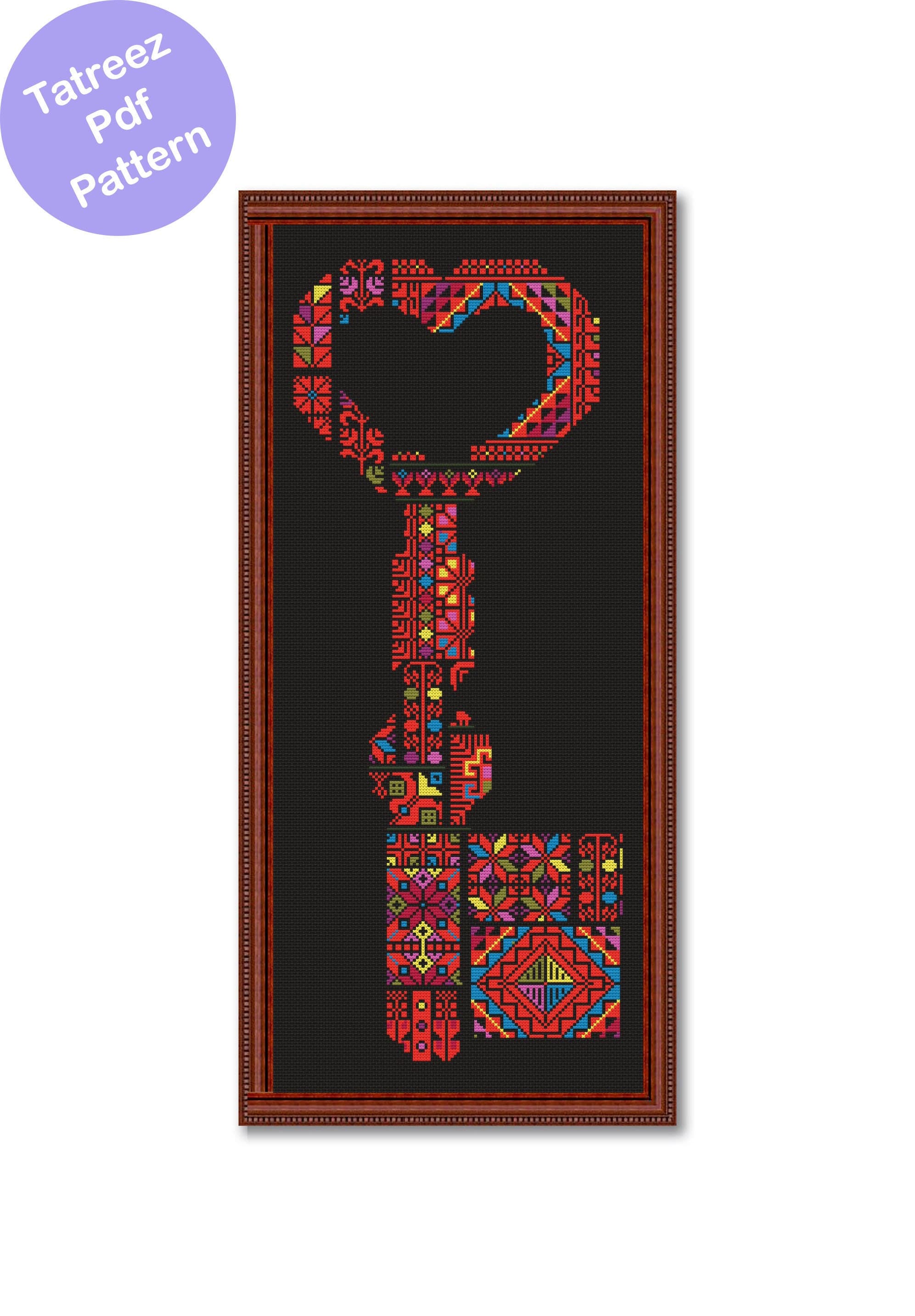 Key of Palestine Tatreez Pattern Pdf Pattern for Embroidery Cross ...