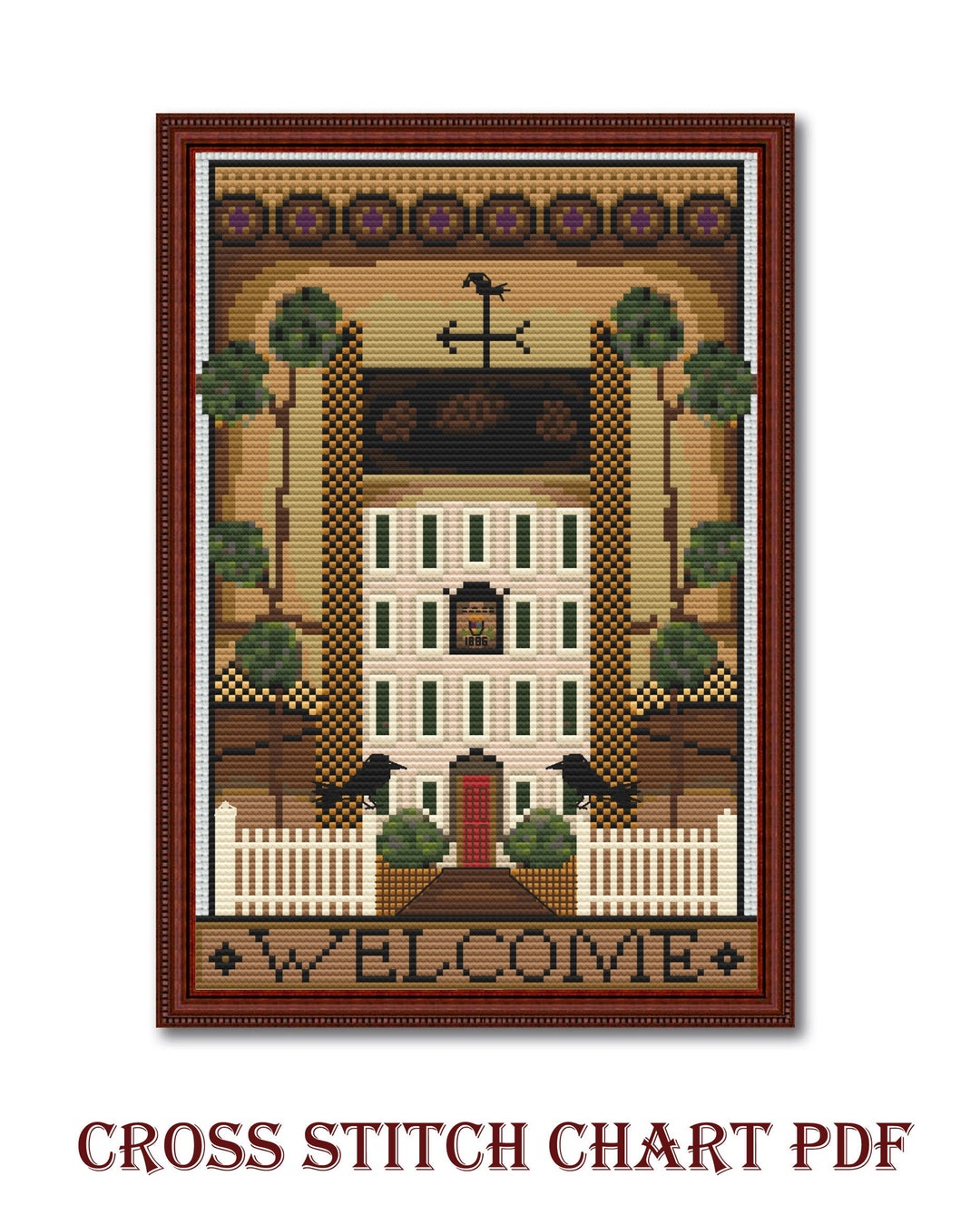 Welcome Home Cross Stitch Sampler and Primitives Sampler Cross Stitch ...