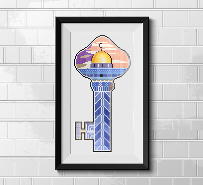 Al Aqsa Key Tatreez Pattern, Palestinian Cross Stitch (PDF) - Etsy
