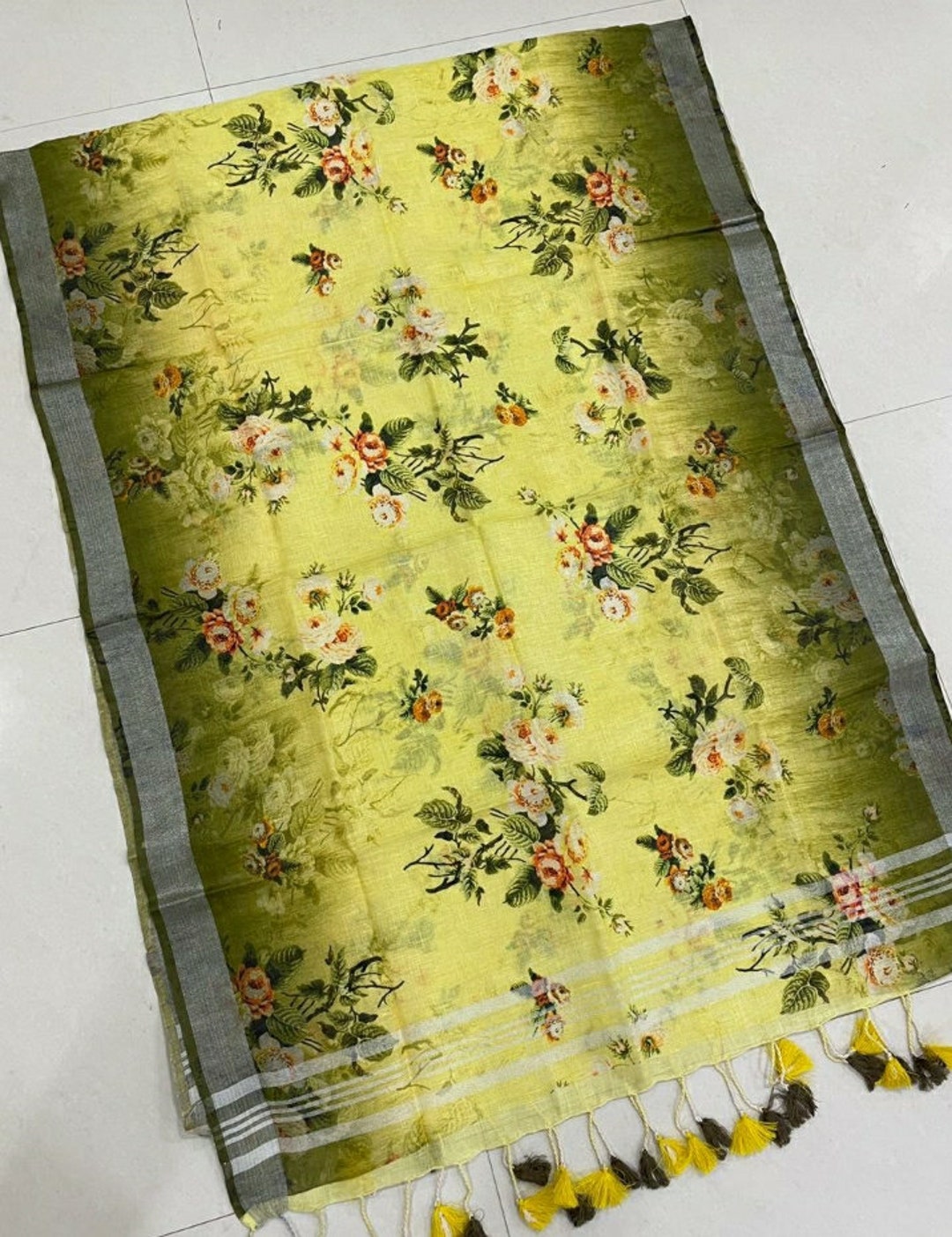 Linen by Linen Dupatta/stool - Etsy