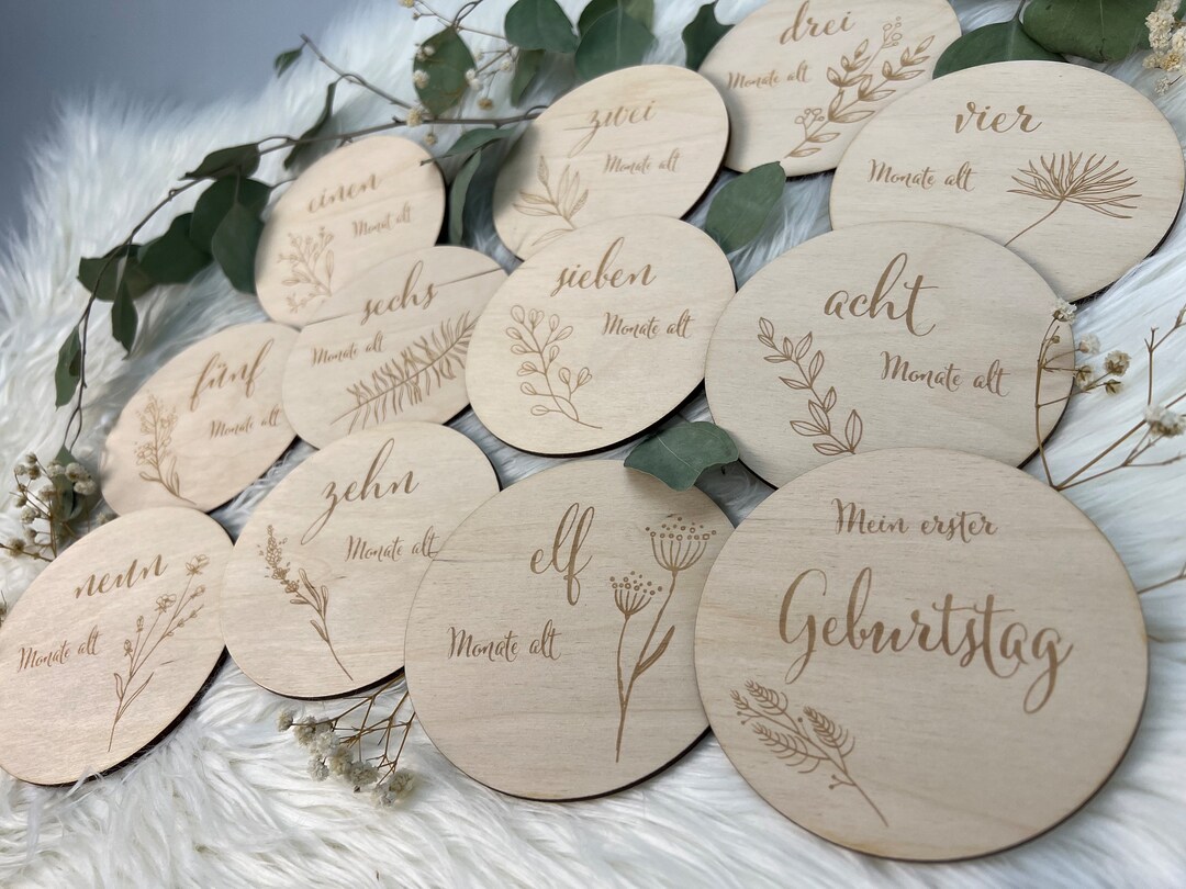 13 Meilensteinkarten aus Holz Mein erstes Jahr Jeder Monat - Etsy.de