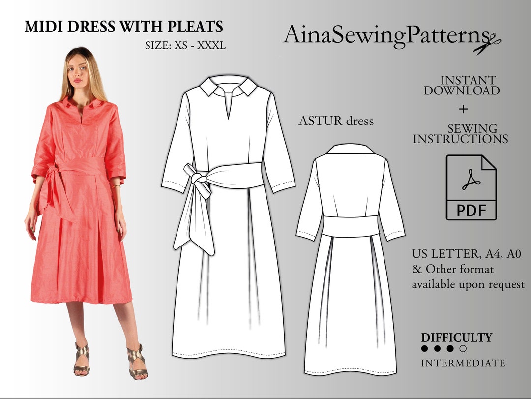 Summer Dress Sewing Pattern PDF Digital Sewing Pattern - Etsy