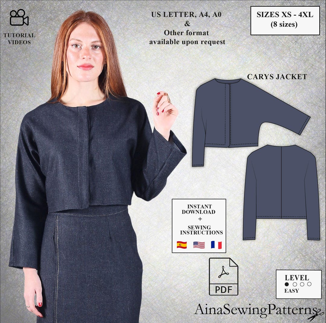 Cropped Jacket Sewing Pattern Jacket Sewing Pattern Modern Sewing ...