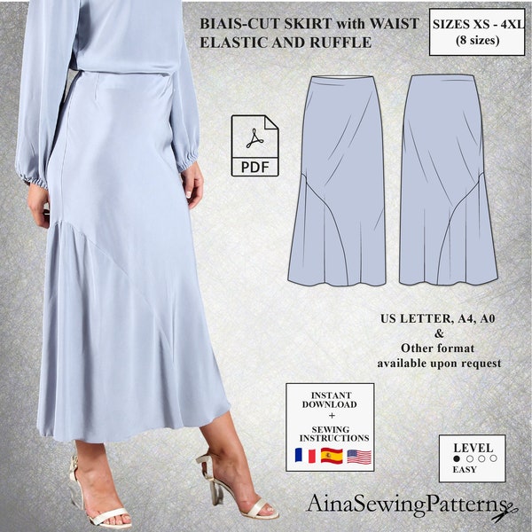 Long Skirt Pattern - Etsy