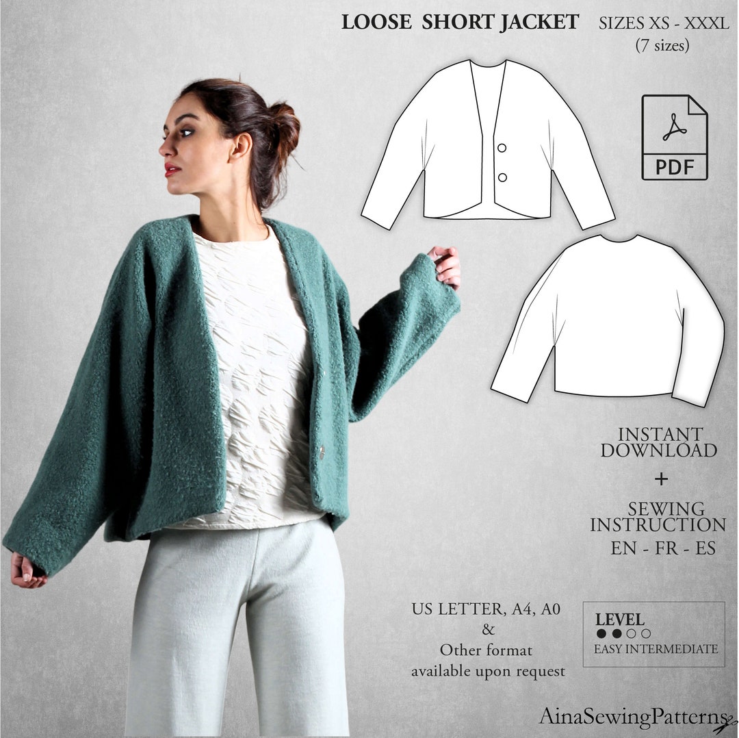 Women Jacket Pattern Winter Coat Pattern Short Coat Sewing - Etsy UK