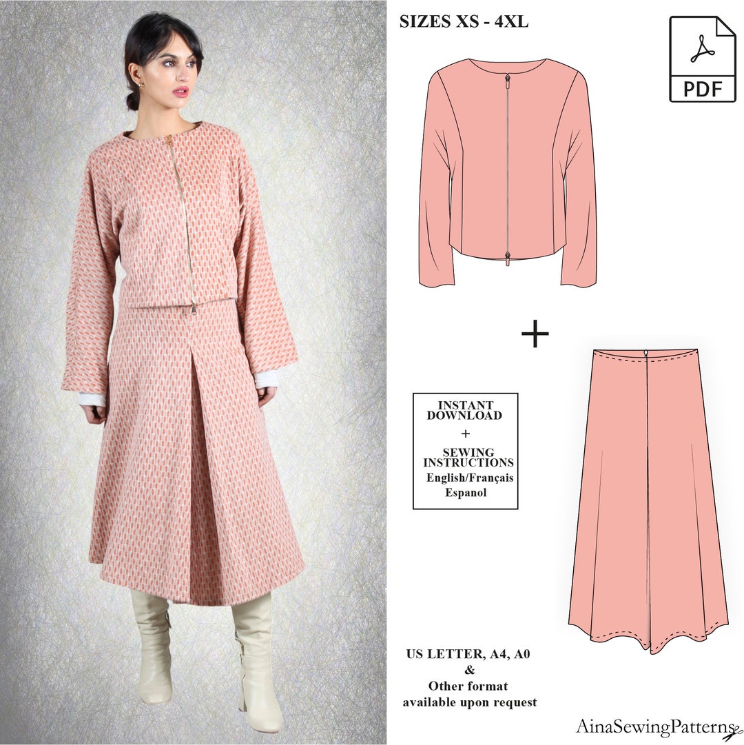 Outfit Patterns | Sewing Pattern Bundle | Set Sewing Pattern | Flared ...