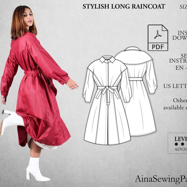 Raincoat Pattern - Etsy