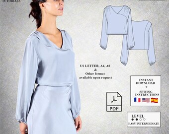 Chiffon Blouse Sewing Pattern 🎉🌸 New Butterfly Wrap