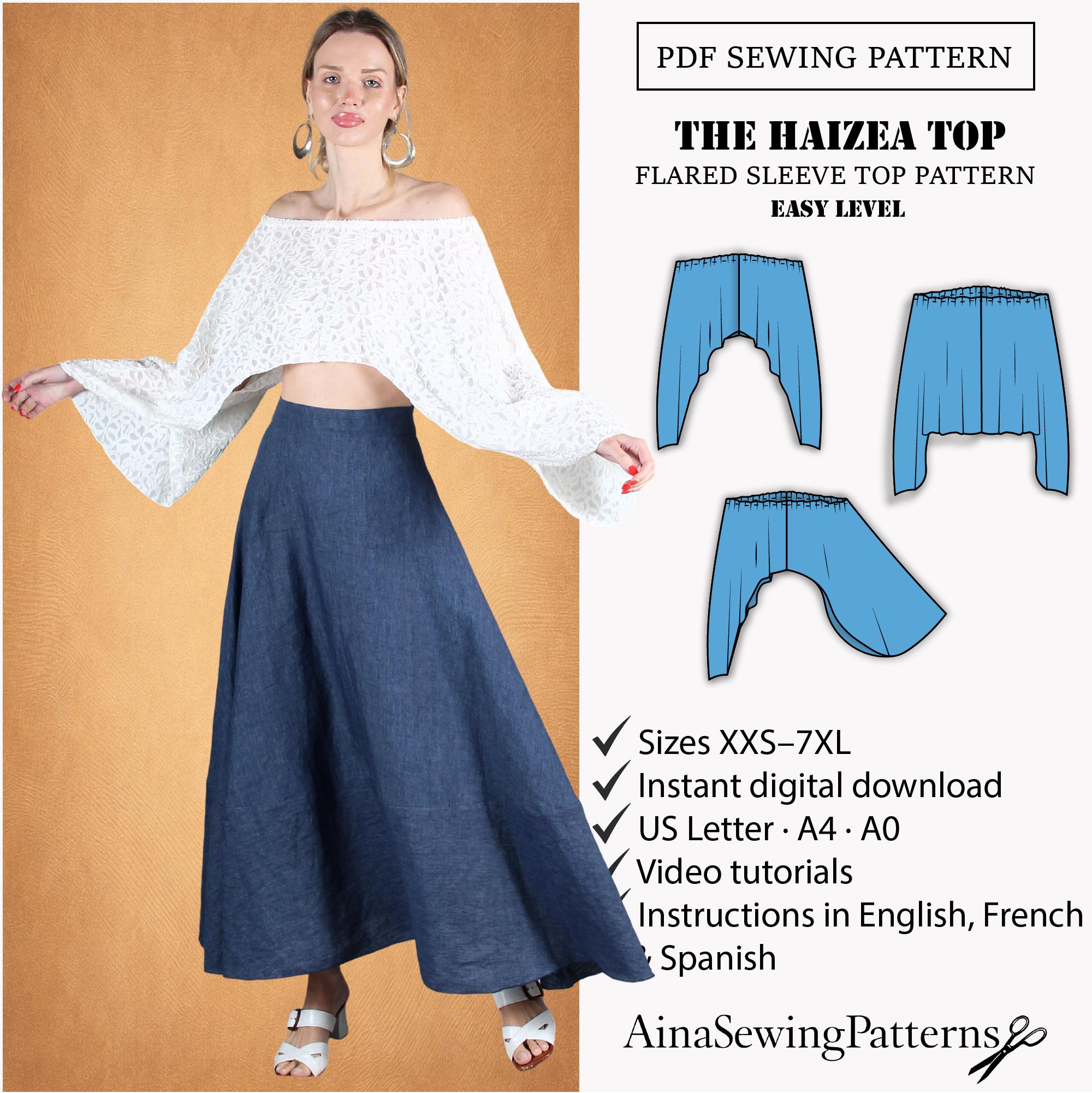 Top Sewing Pattern | Summer Top Sewing Pattern | Shoulder Free Top ...