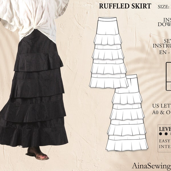 Ruffle Skirt Pattern - Etsy