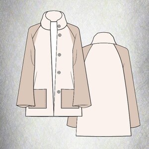 Women Jacket Pattern | Winter Coat Pattern | Raglan Coat Sewing Pattern ...