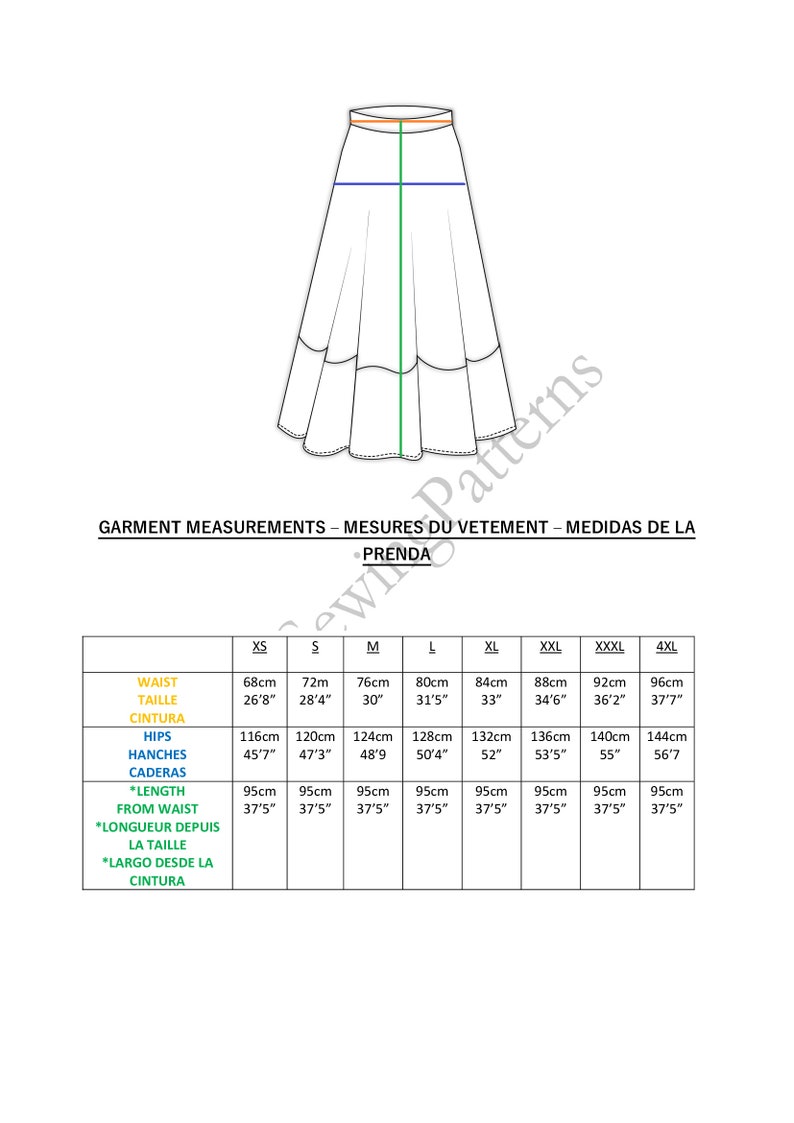 Women Skirt Pattern Easy Skirt Pattern Maxi Skirt Sewing Pattern Flared ...