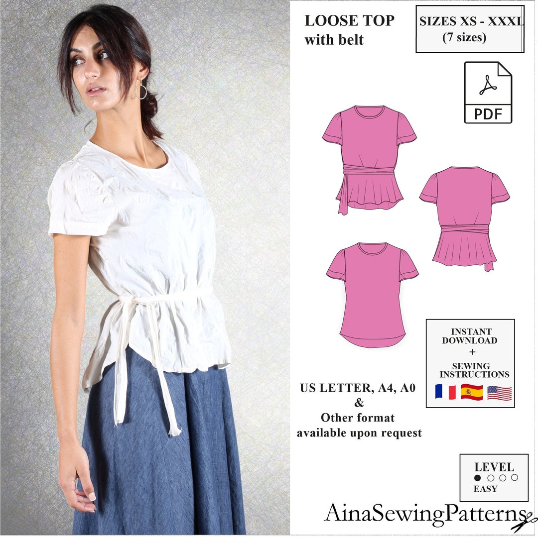 Top Sewing Pattern | Blouse Sewing Pattern | Summer Sewing Pattern ...