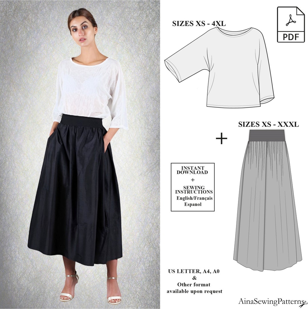 Bundle of 2 PDF Sewing Patterns | Top Sewing Pattern | Blouse Sewing ...