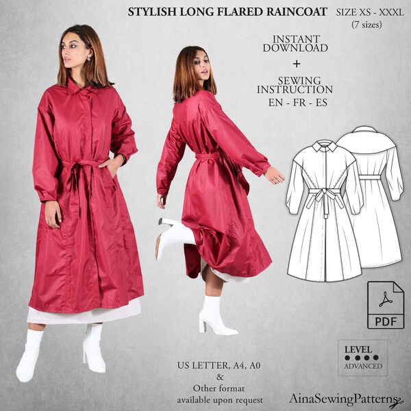 Raincoat Pattern - Etsy